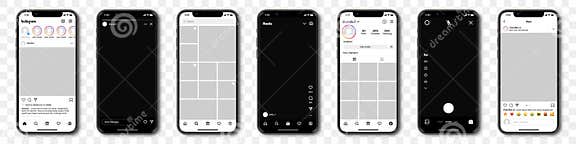 Iphone with Instagram App Mockup in Screen. Instagram Interface ...