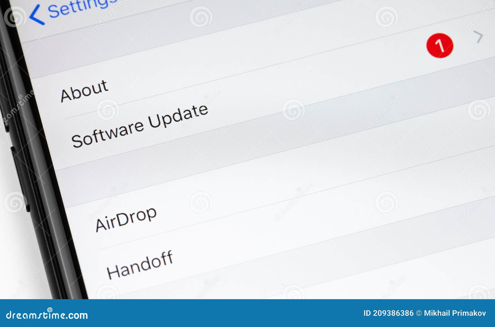 IPhone Interface and Software New Update IOS Selection on the Screen ...