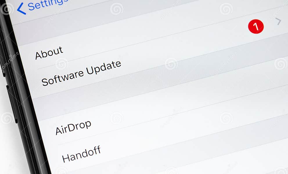 IPhone Interface and Software New Update IOS Selection on the Screen ...