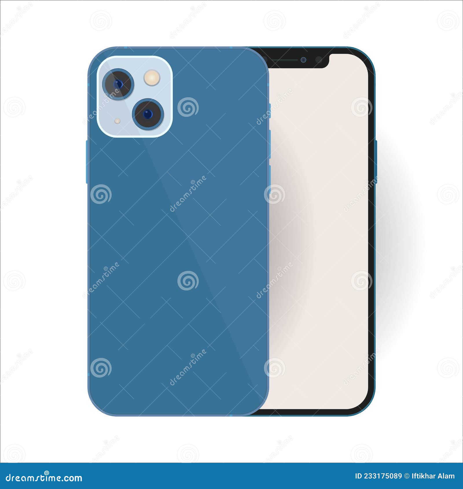 IPhone Mockup with Aqua Blue Frame and a Blank Screen. Mobile Phone ...