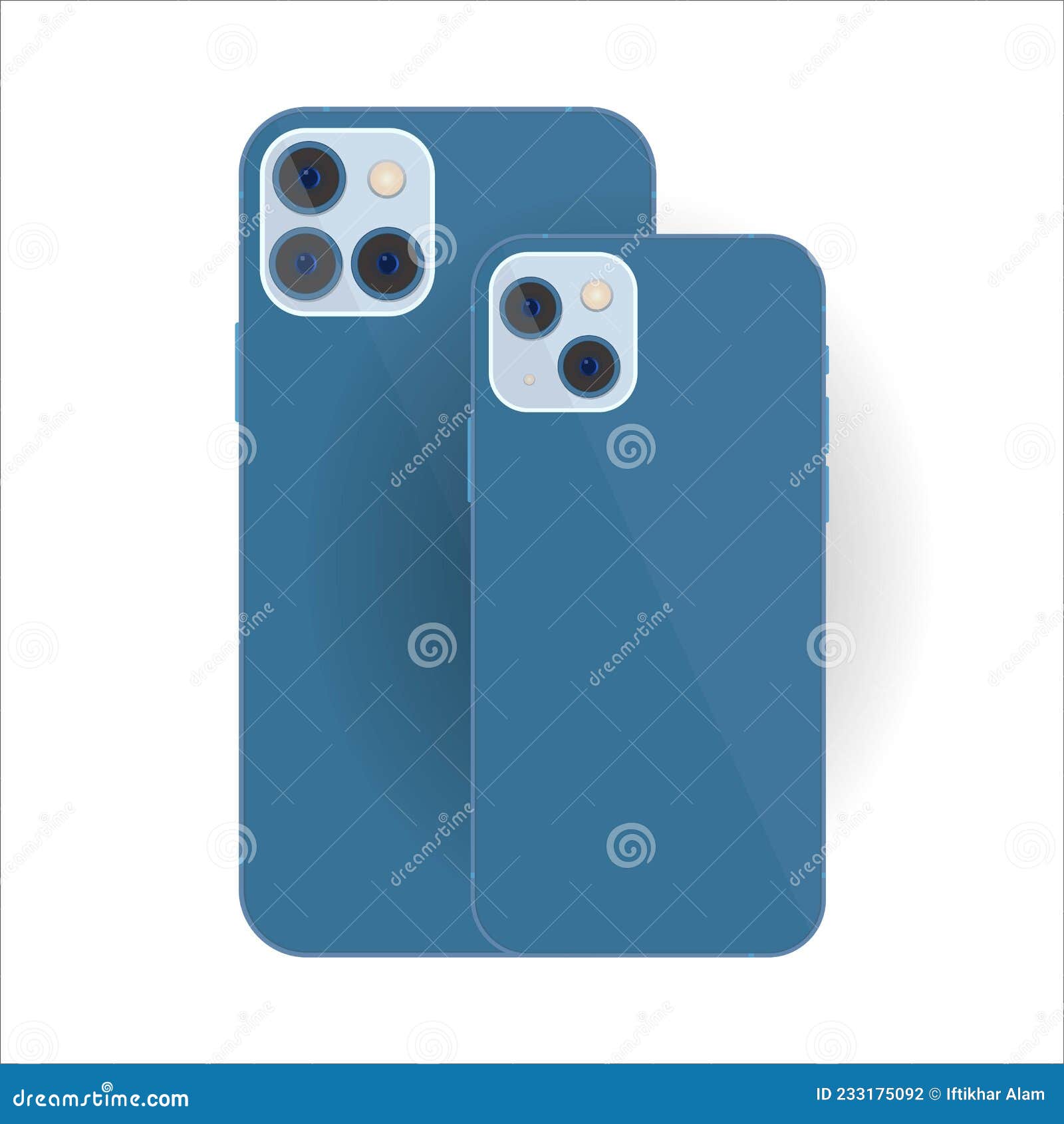 IPhone Mockup with Aqua Blue Frame and Mobile Camera. Mobile Phone ...