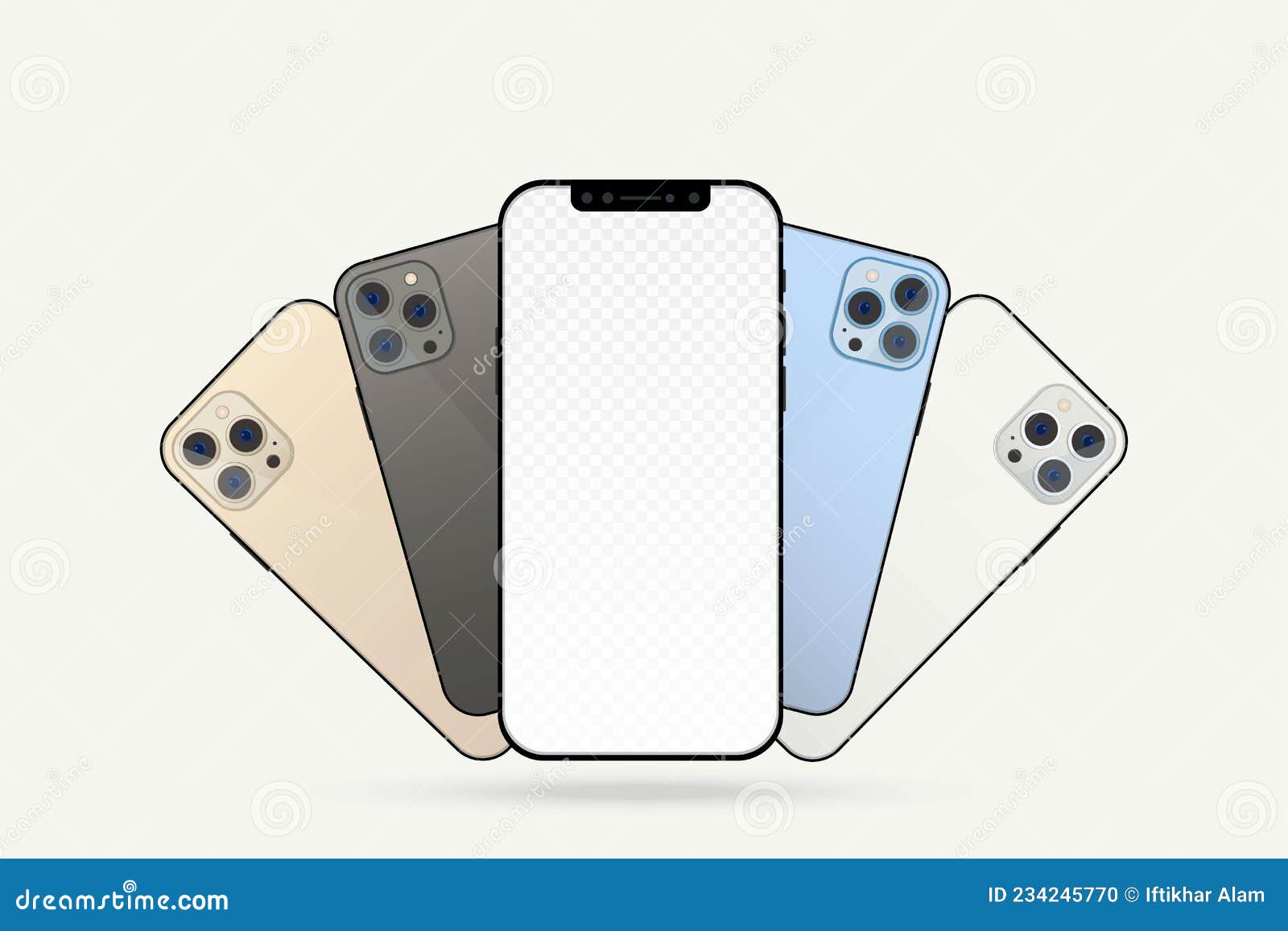 IPhone Mockup with Colorful Frames and a Mobile Camera. Mobile Phone ...