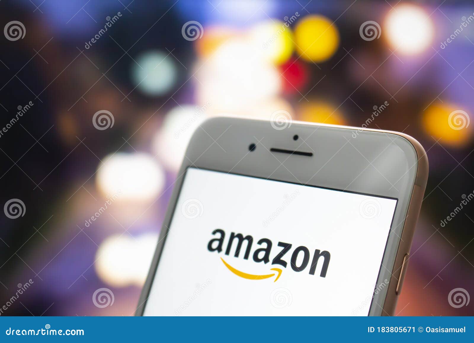 An IPhone Plus with a Amazon Logo on the Screen Editorial Photo - Image ...