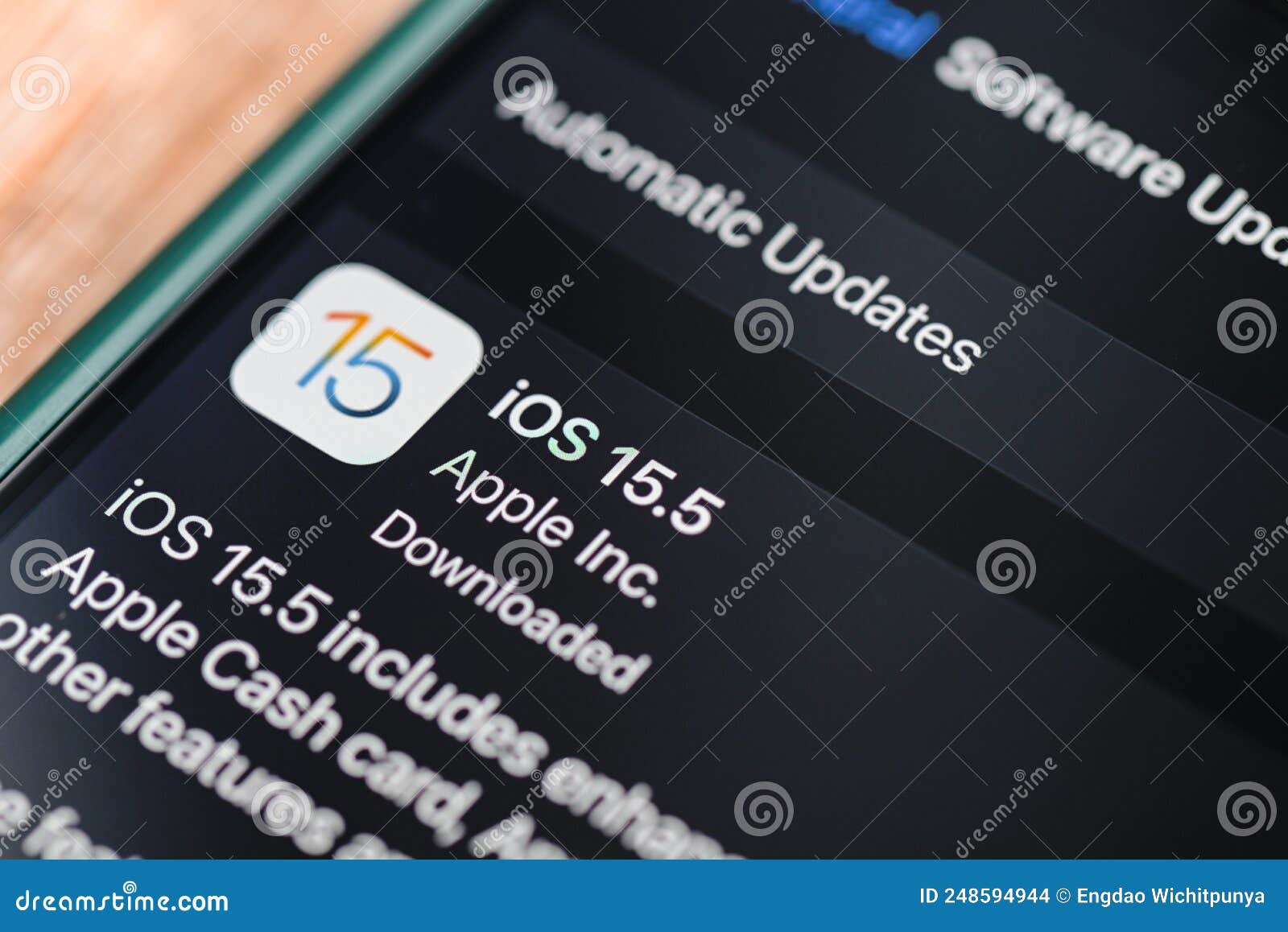IPhone 13 Pro with IOS 15.5 Logo on the Screen Close Up, New Operating ...
