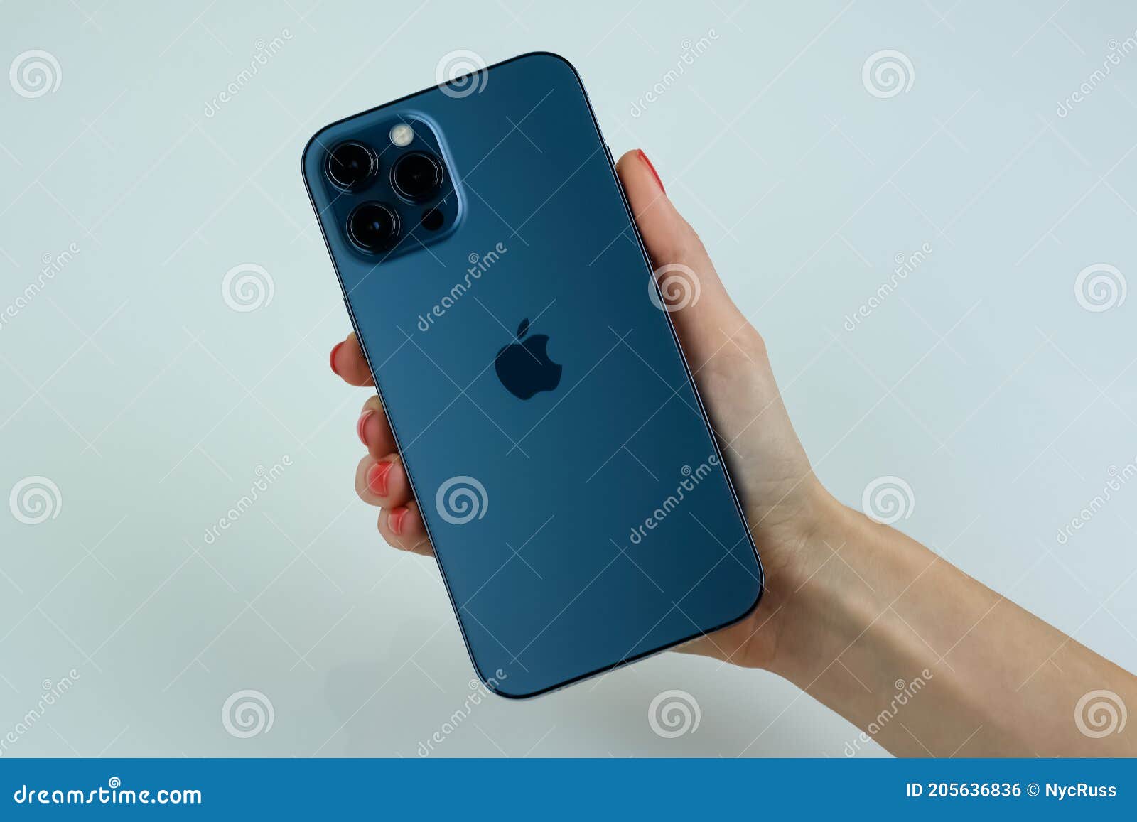 IPhone 12 Pro Max in Pacific Blue. Editorial Photo - Image of ...