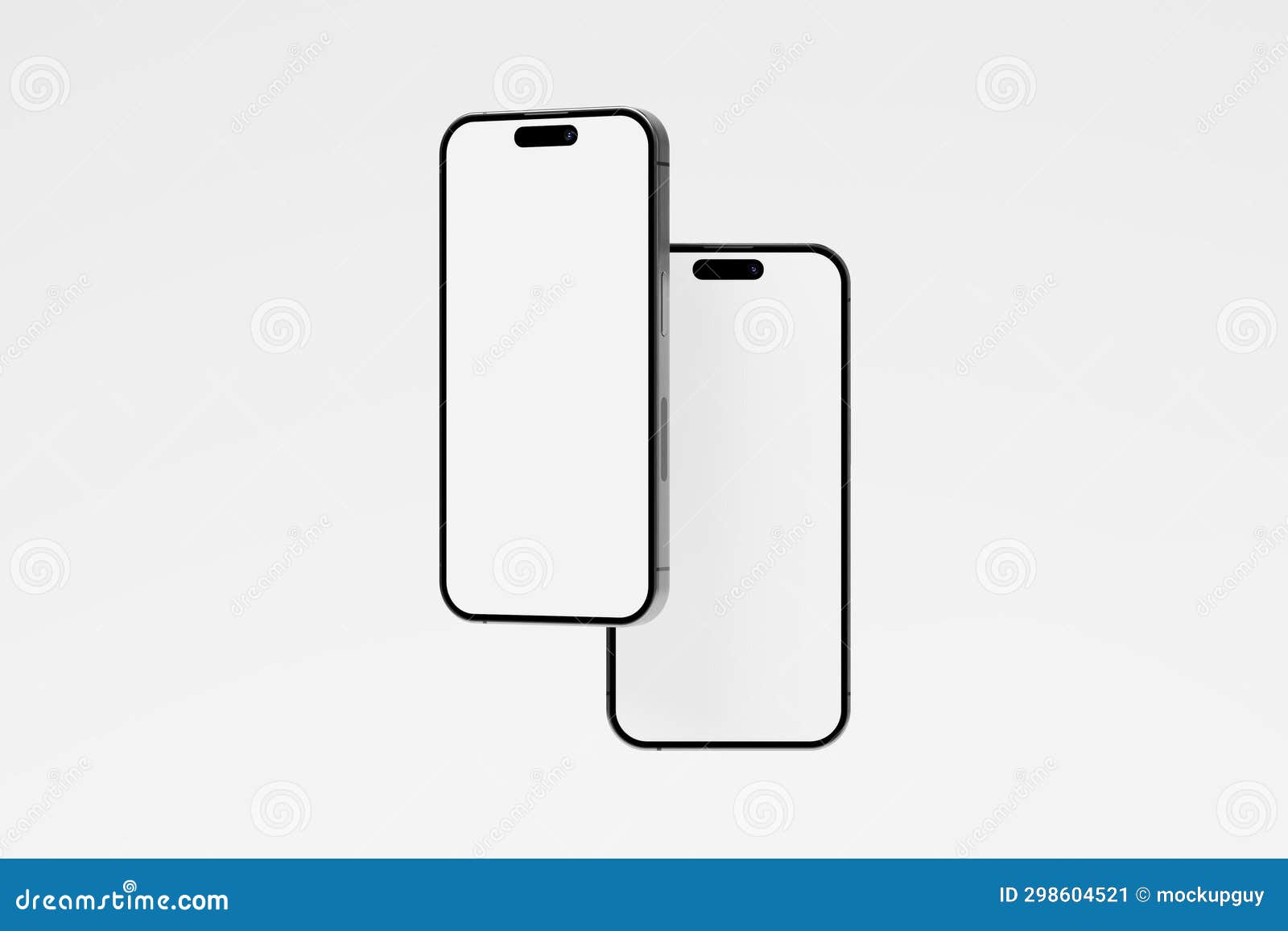 Iphone 15 and 15 Pro and 15 Pro Max White Blank 3D Rendering Mockup ...