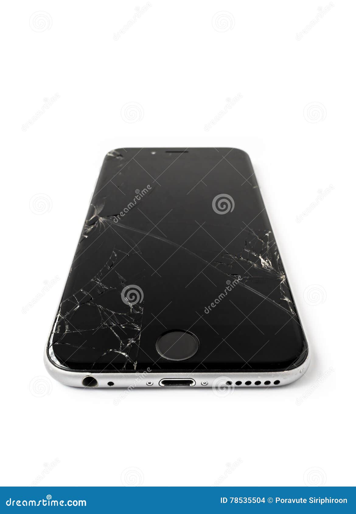 IPhone Rotto 6 Di Apple Con Lo Schermo Incrinato Immagine Stock ...