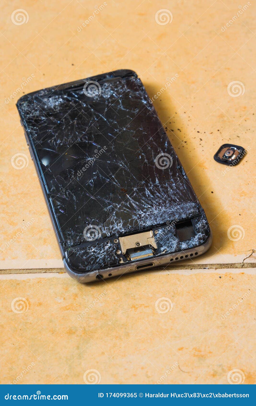 SmartPhone Smashed on the Ground Stock Image - Image of cracked, touch ...