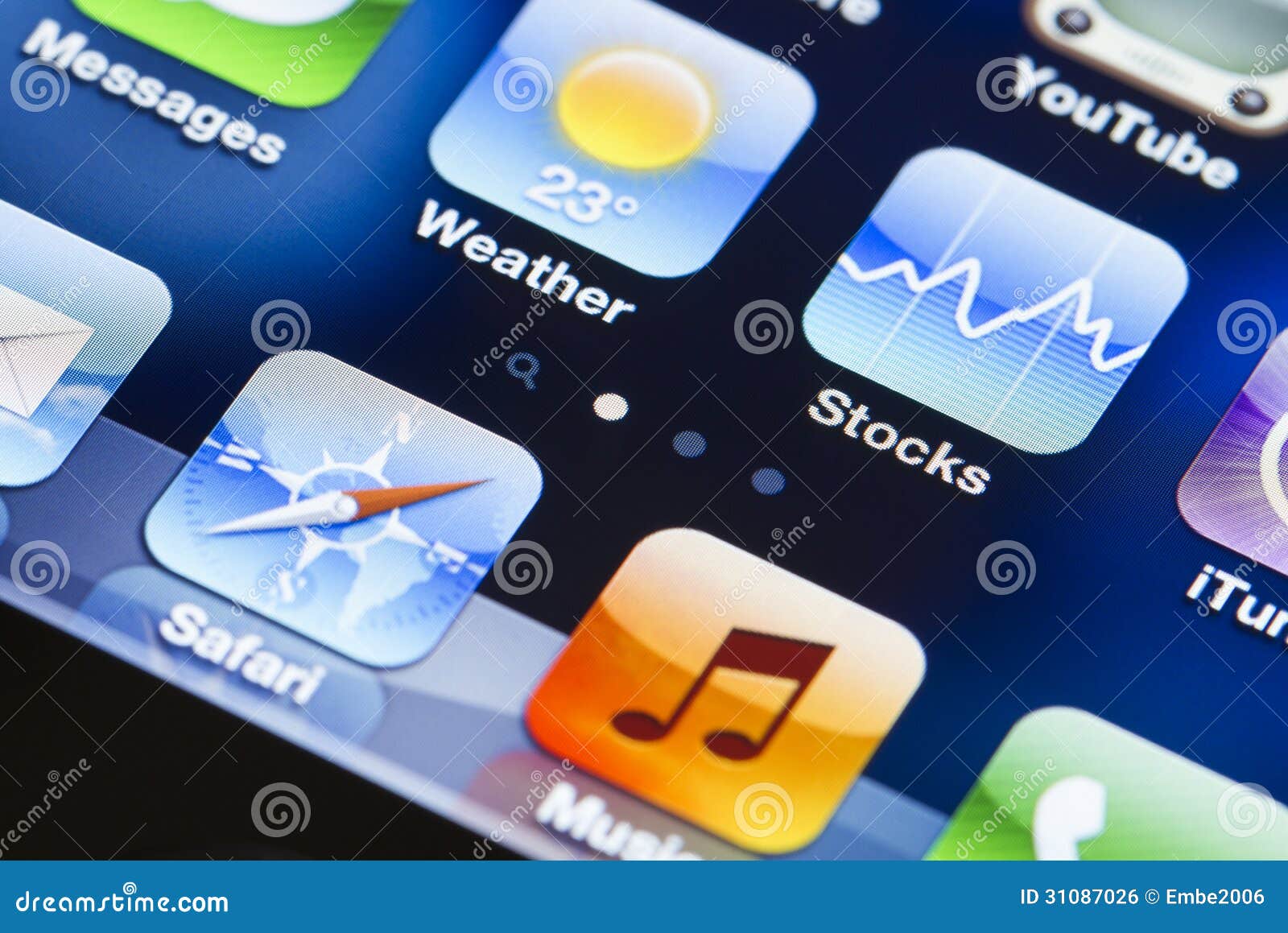 Iphone screen editorial photo. Image of settings, messages - 31087026