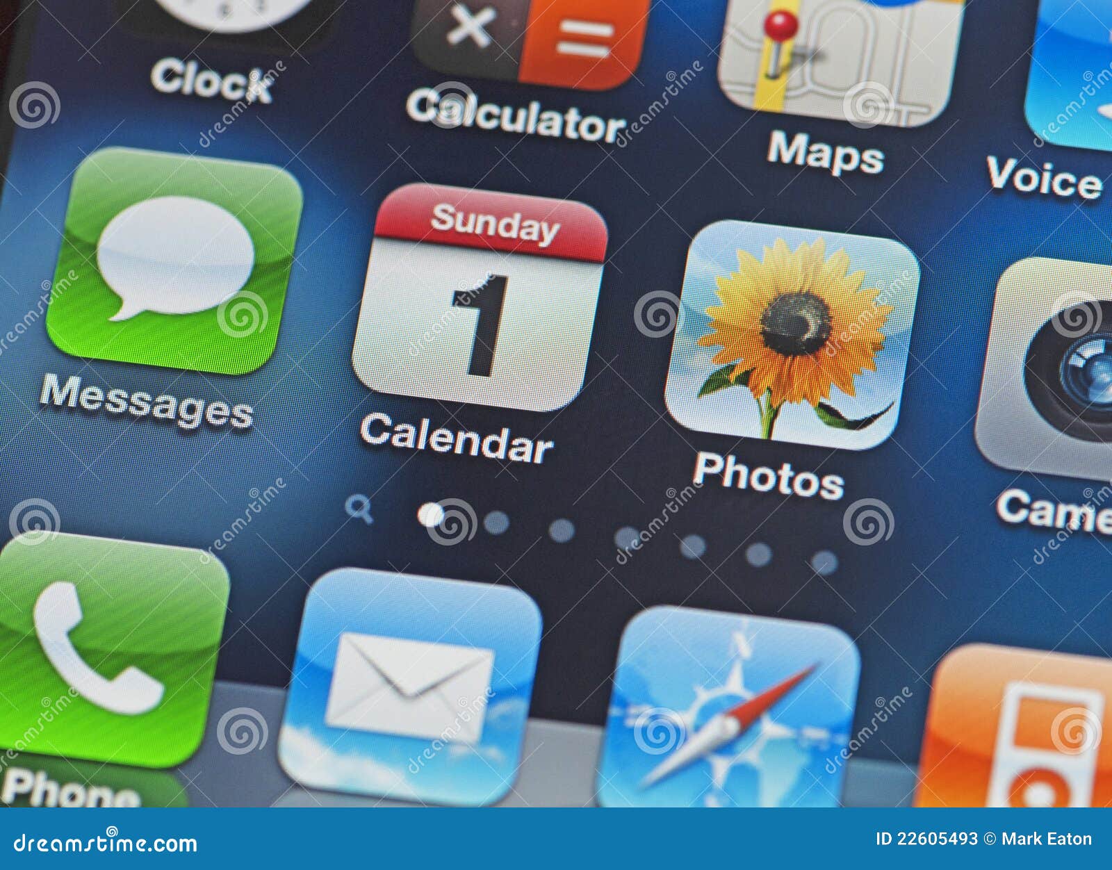 IPhone Screen with Common Apps Editorial Stock Photo - Image of ...