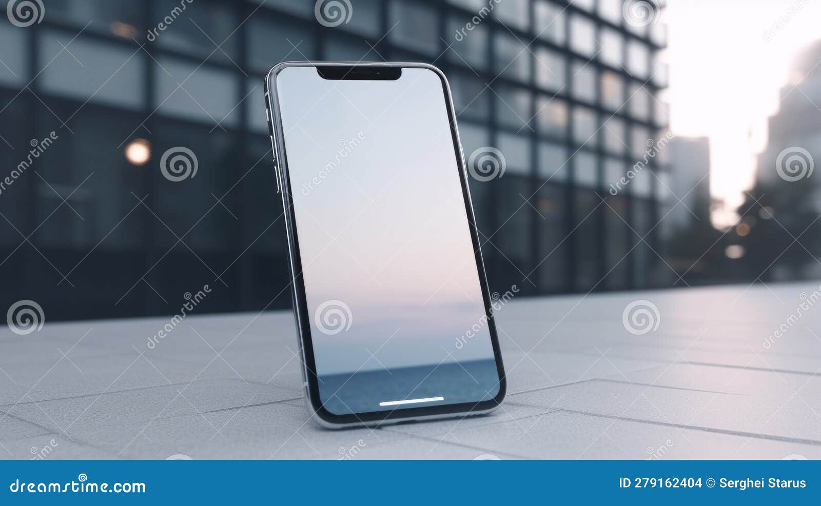 An Iphone is Sitting on the Ground in Front of a Building. Generative ...