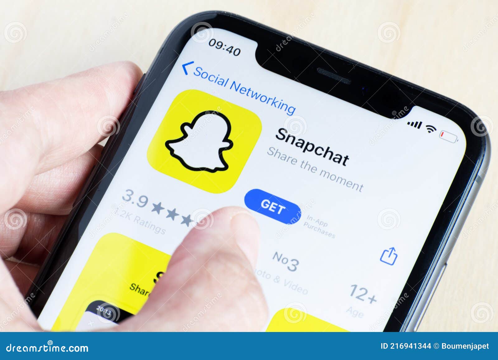 Snapchat on Apple Appstore. Editorial Stock Image - Image of messenger ...