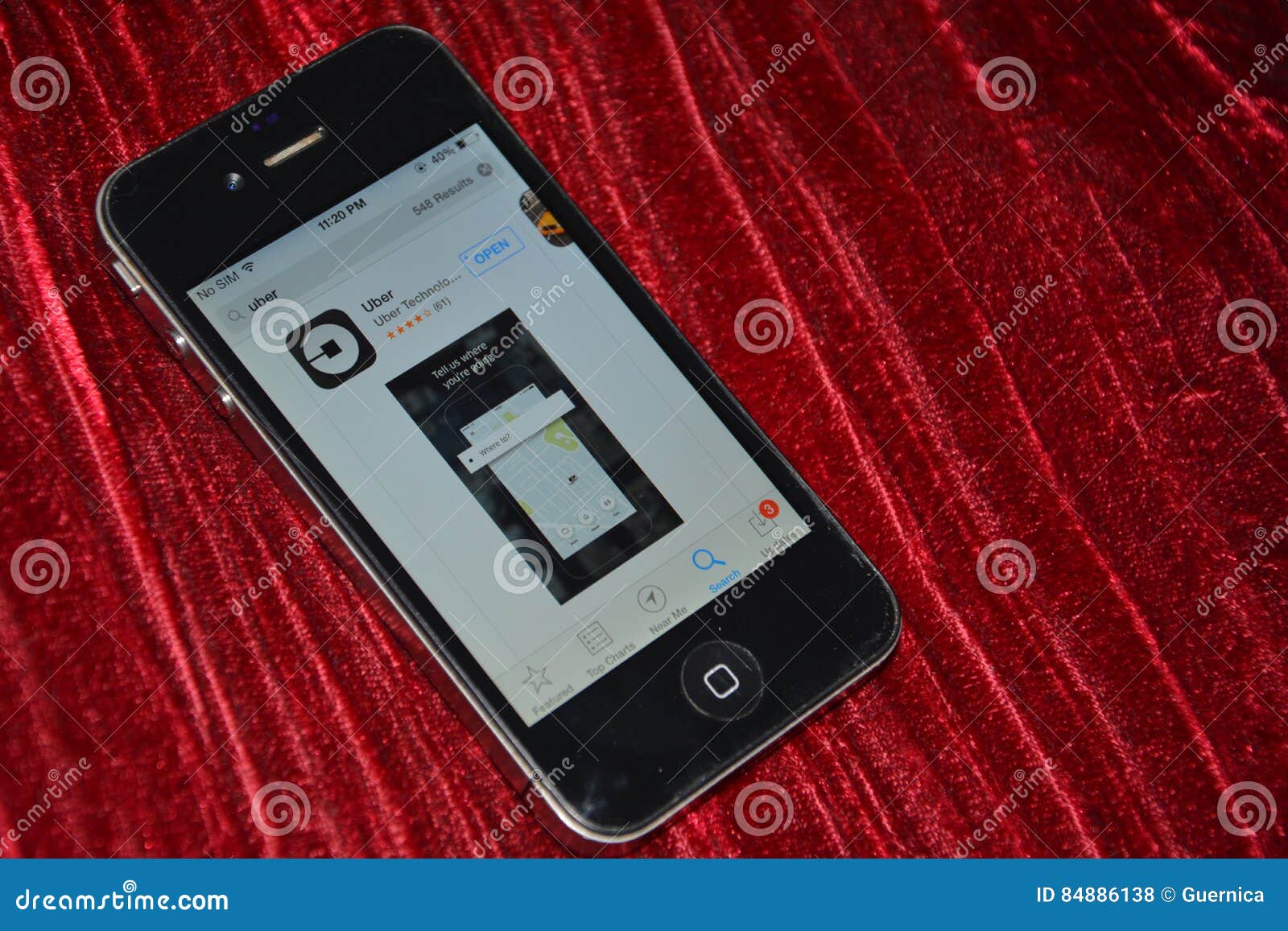 IPhone Uber App on App Store Editorial Stock Photo - Image of location ...