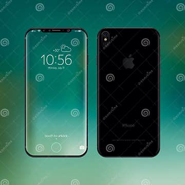 IPhone 8 Vector Illustration. Editorial Photo - Illustration of home ...