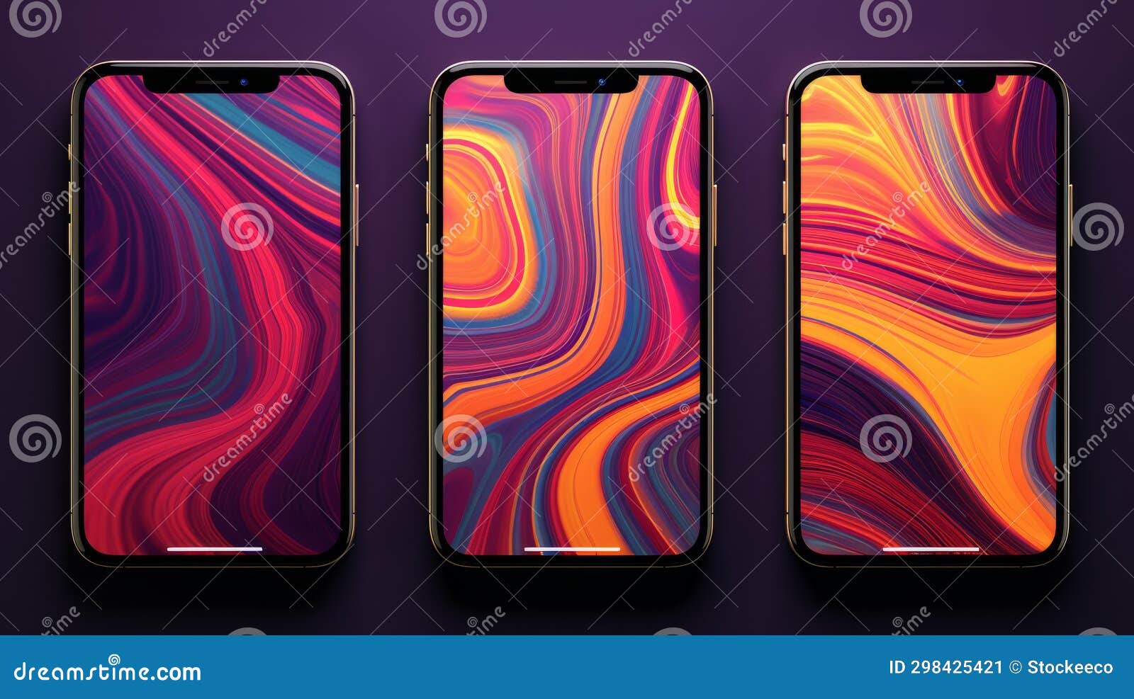 Colorful Iphone Xs Ipk Wallpaper with Layered Organic Forms Stock ...