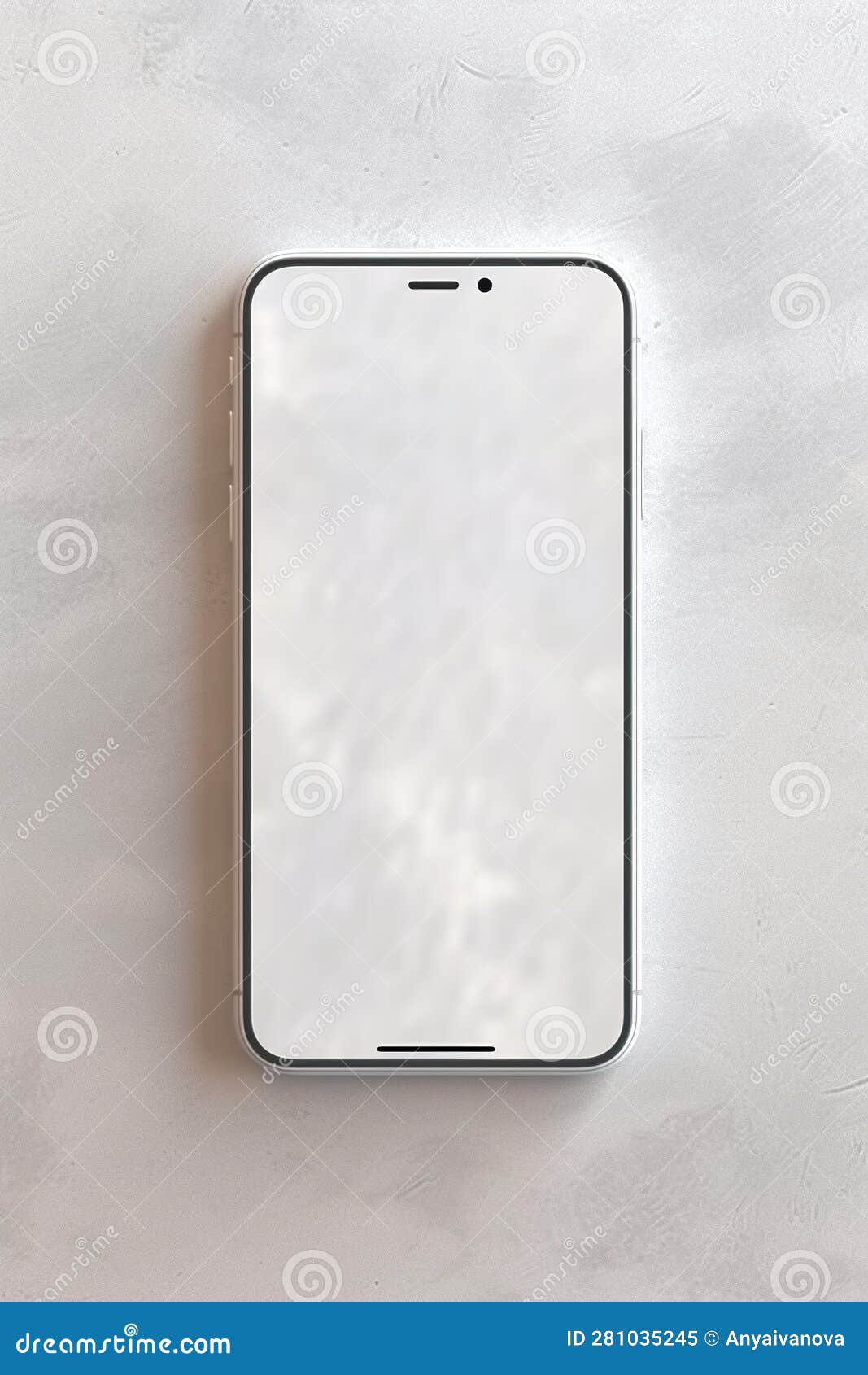 An Iphone with a White Screen on a White Surface. Generative AI Image ...
