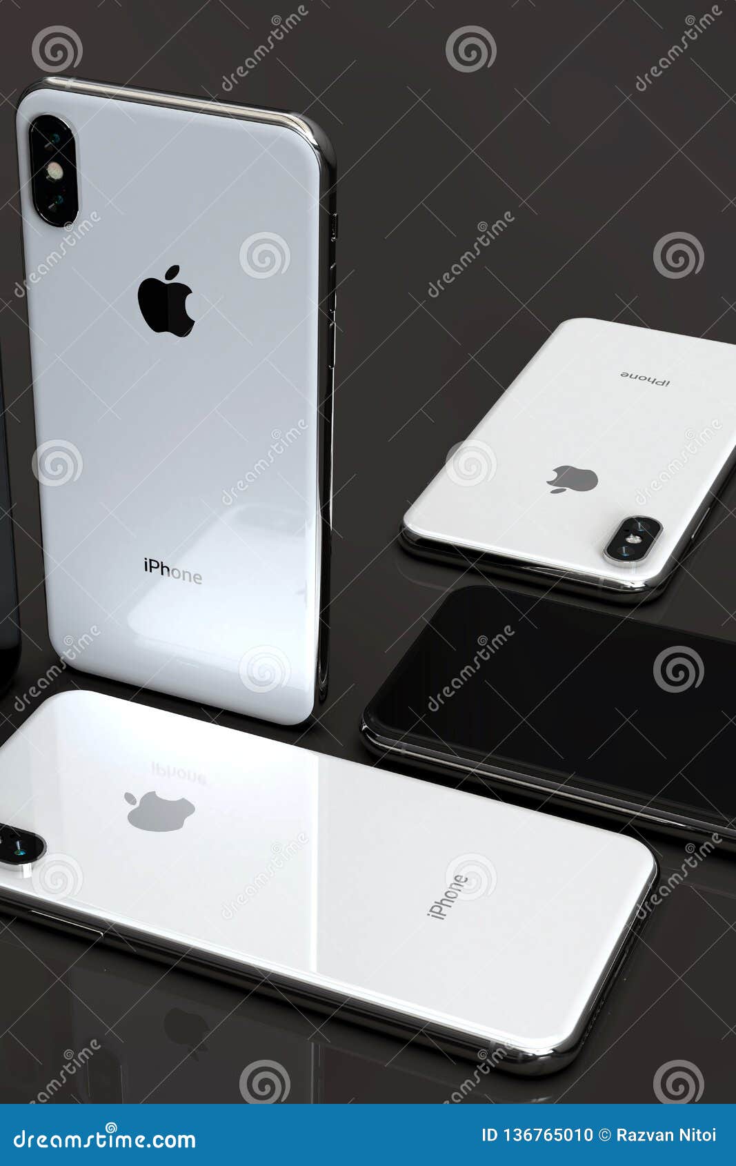 IPhone XS Silver Smartphones, Arranged in Mosaic Composition Editorial ...