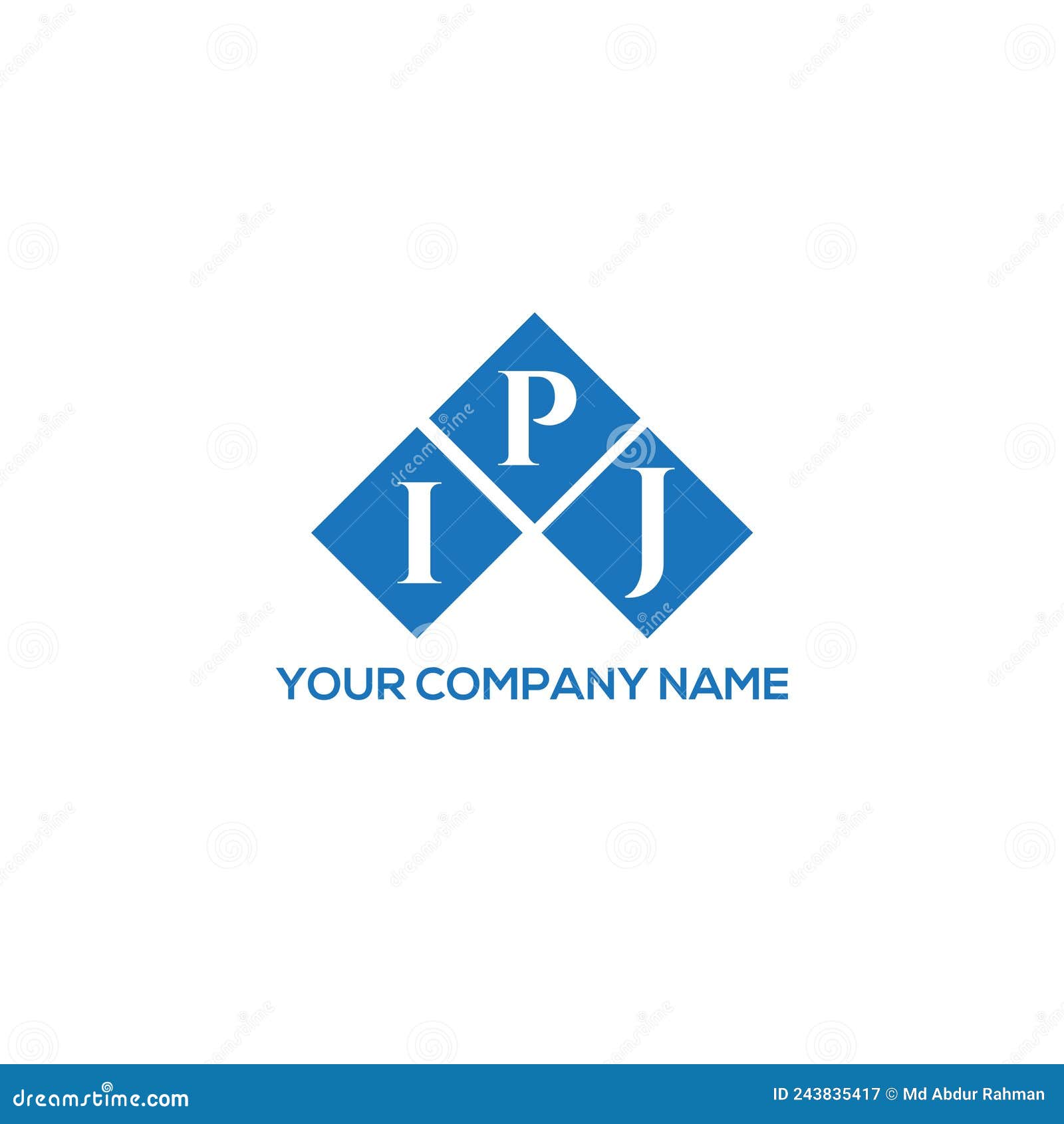 IPJ Letter Logo Design on White Background. IPJ Creative Initials ...
