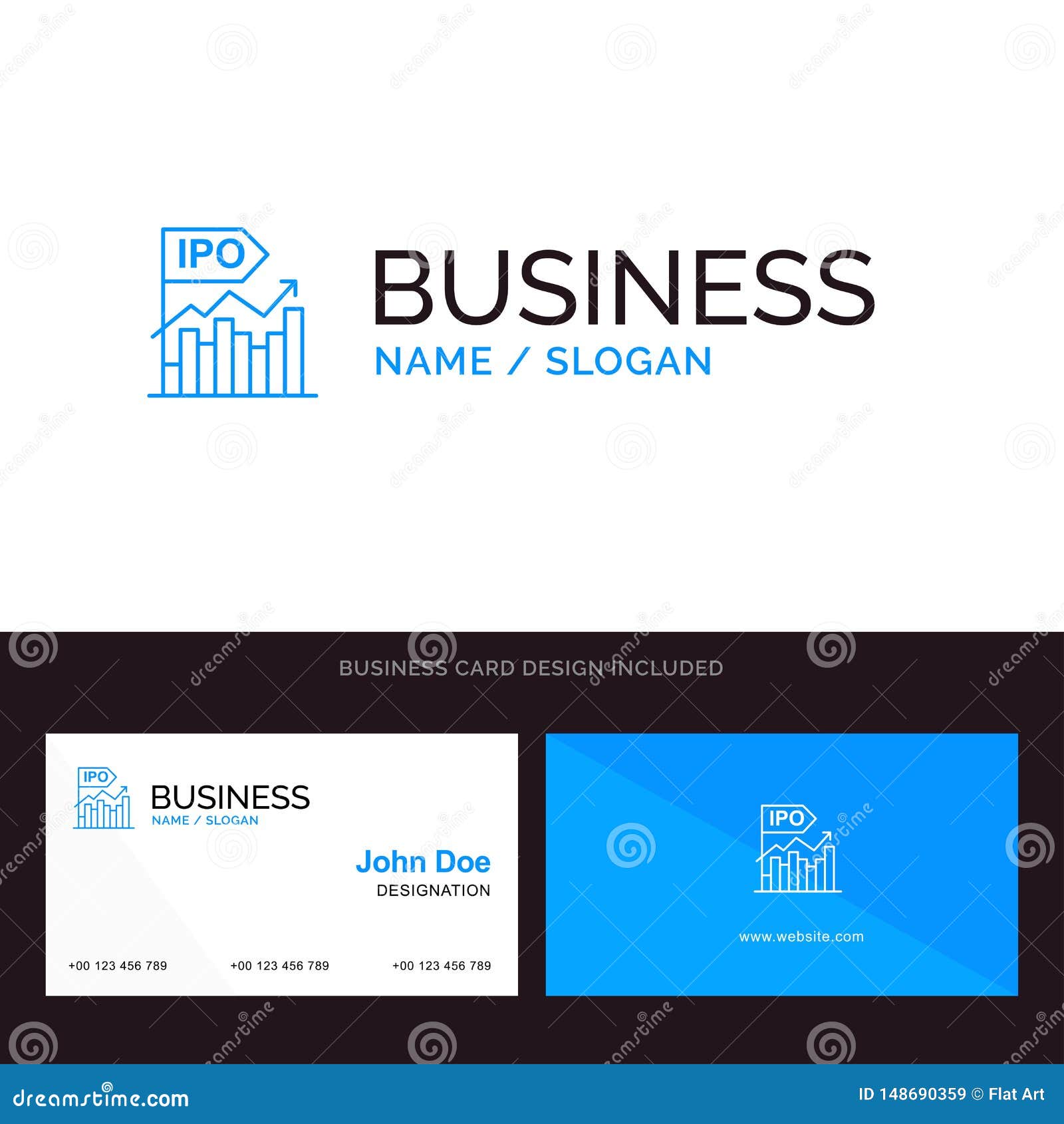 Ipo, Business, Initial, Modern, Offer, Public Blue Business Logo and ...