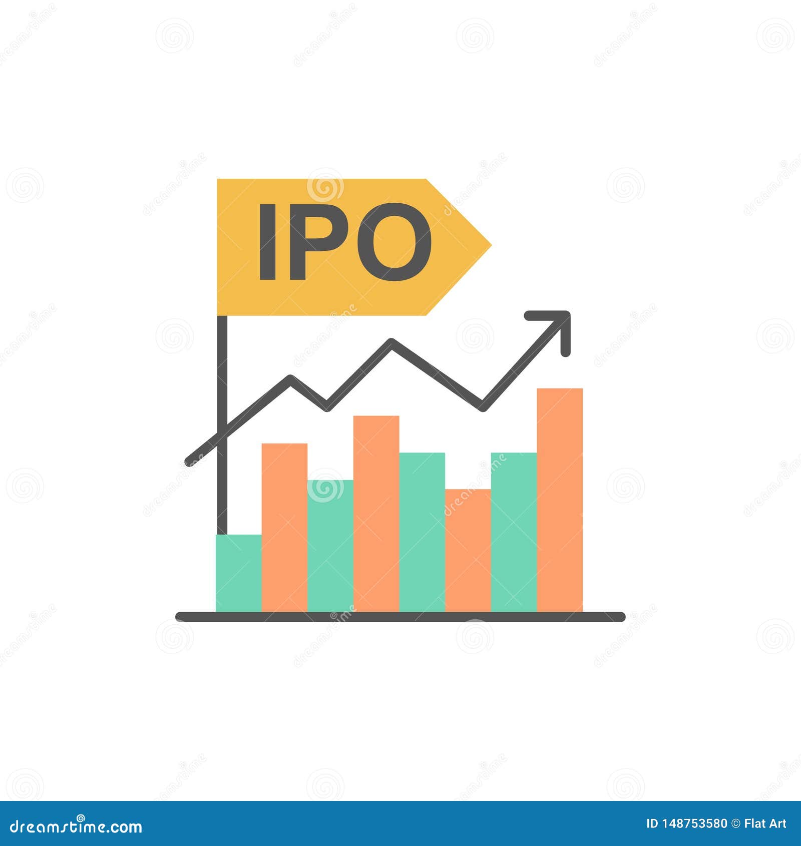 Ipo, Business, Initial, Modern, Offer, Public Flat Color Icon. Vector ...