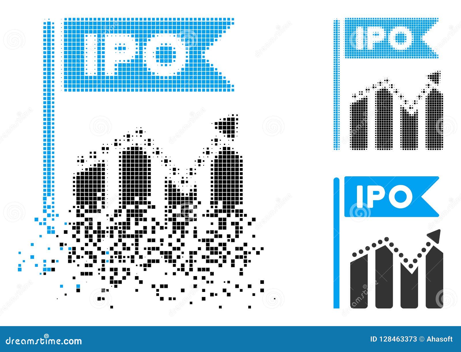 Dissolved Dot Halftone IPO Chart Icon Stock Vector - Illustration of ...