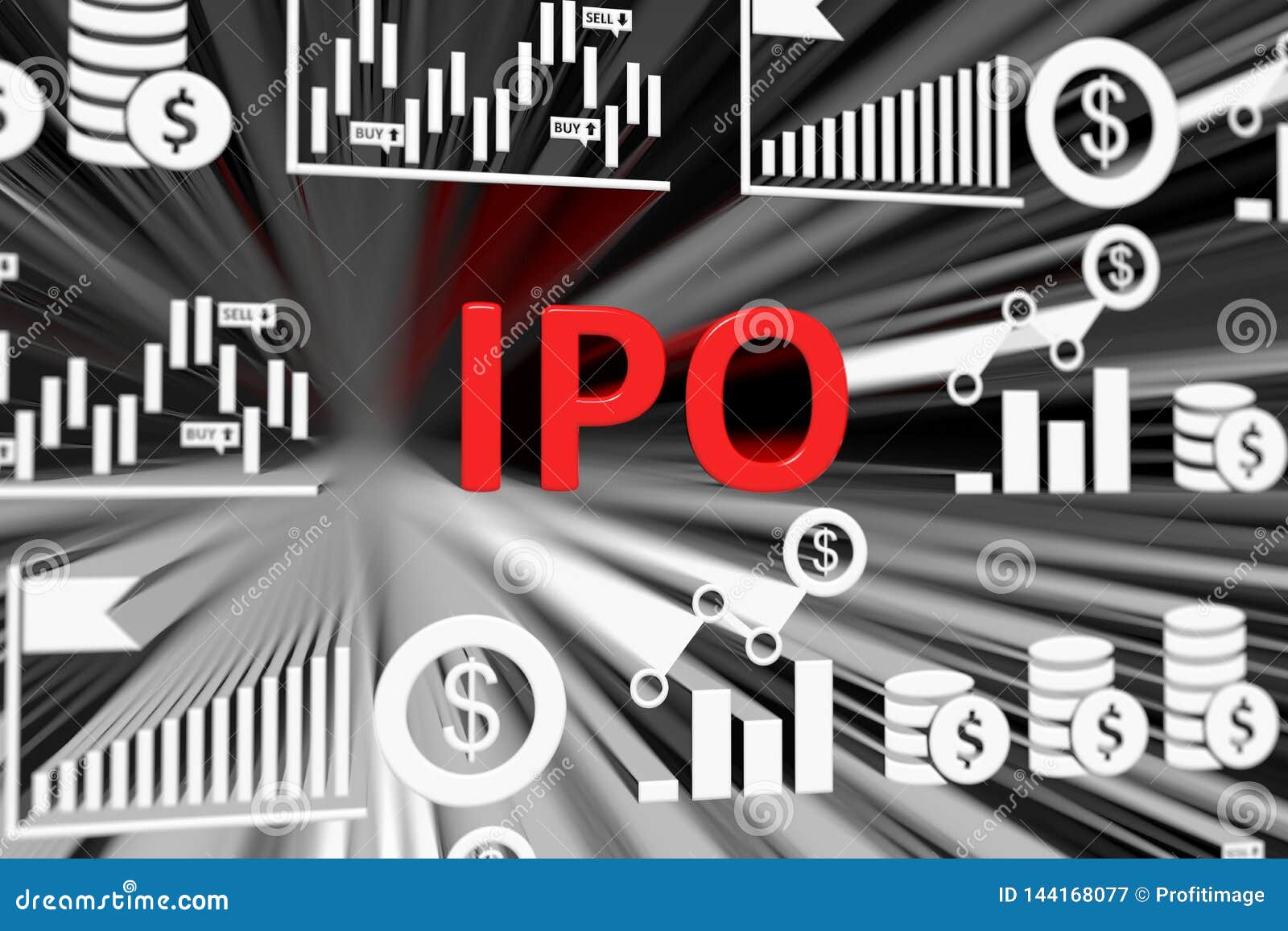 IPO Concept Blurred Background Stock Illustration - Illustration of ...