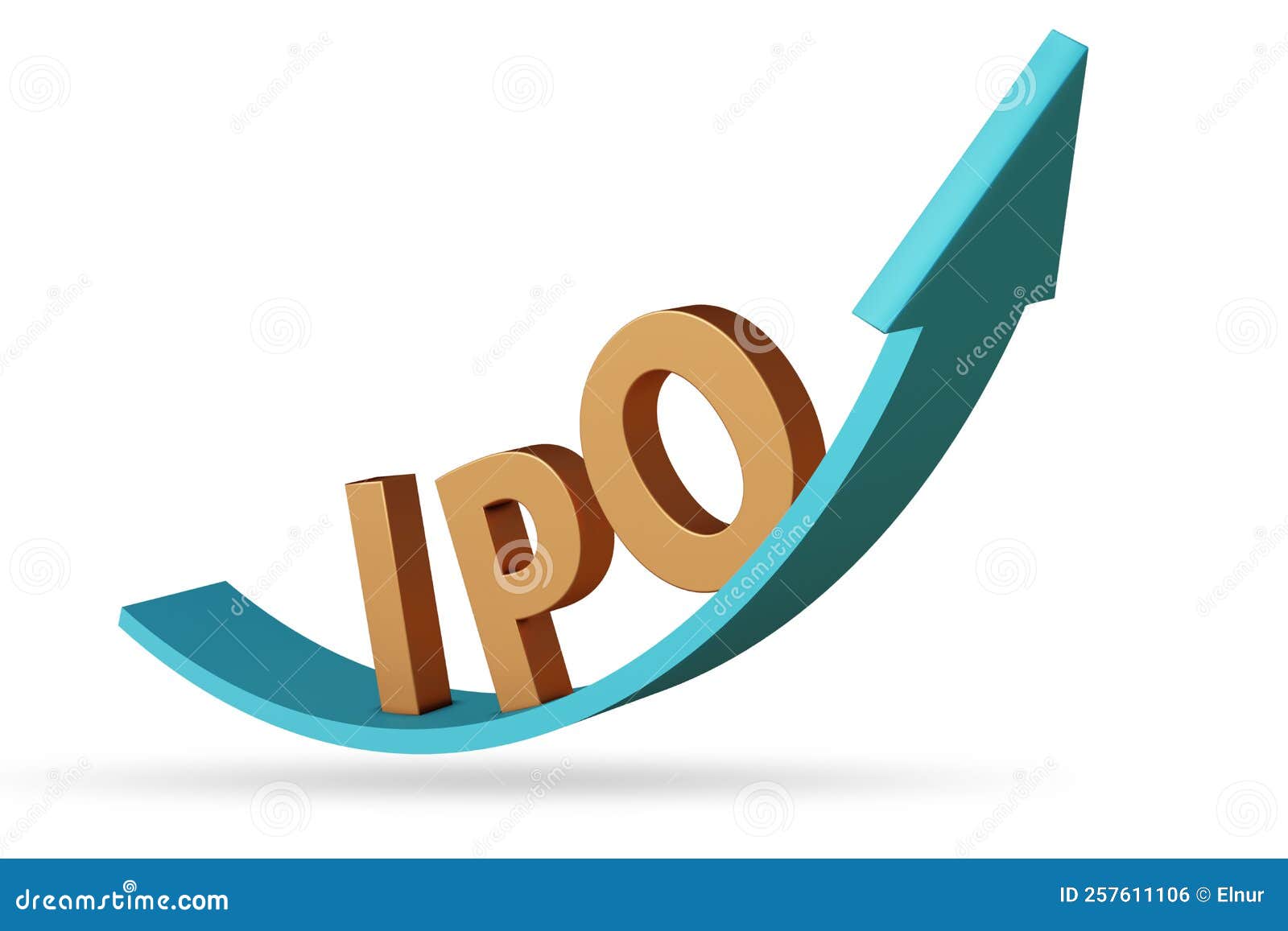 IPO Concept with Growth Chart - 3d Rendering Stock Illustration ...