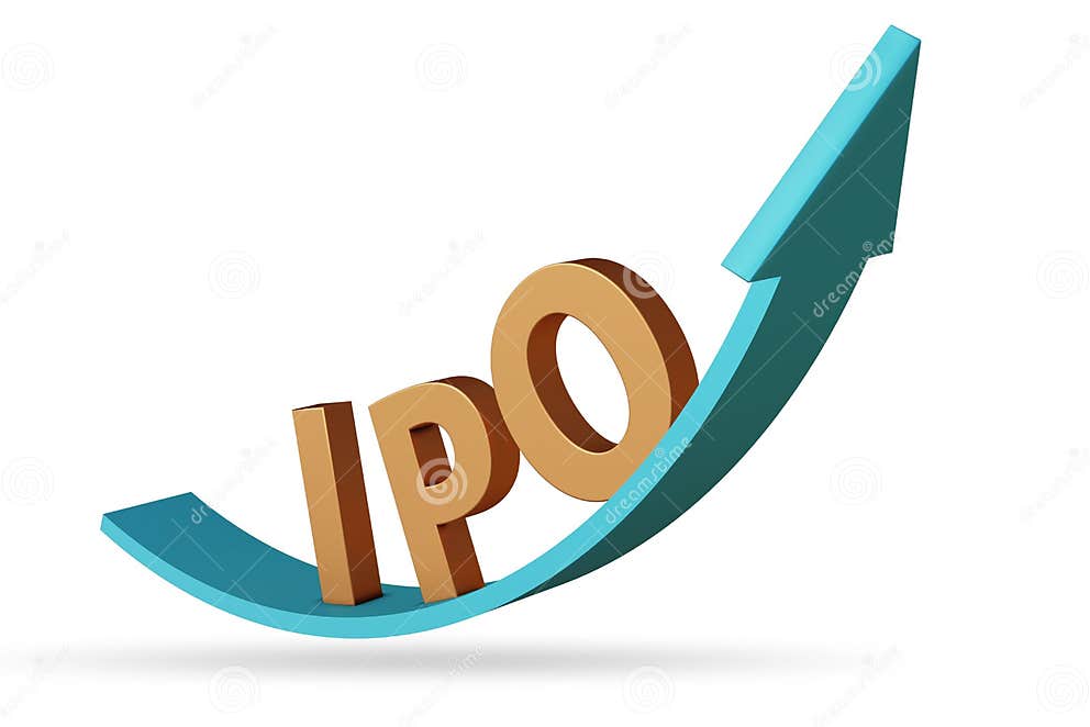 IPO Concept with Growth Chart - 3d Rendering Stock Illustration ...