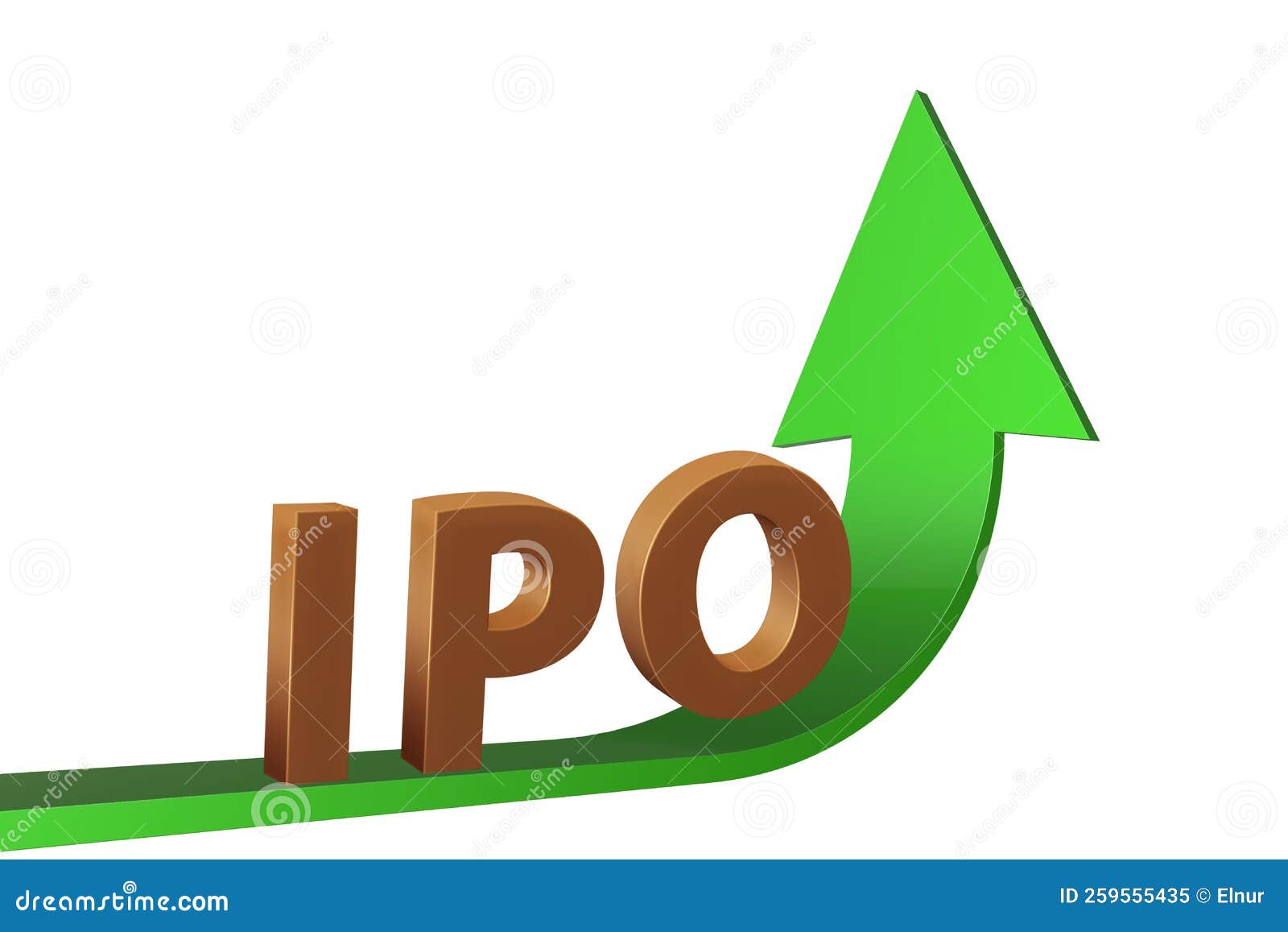 IPO Concept with Growth Chart - 3d Rendering Stock Illustration ...