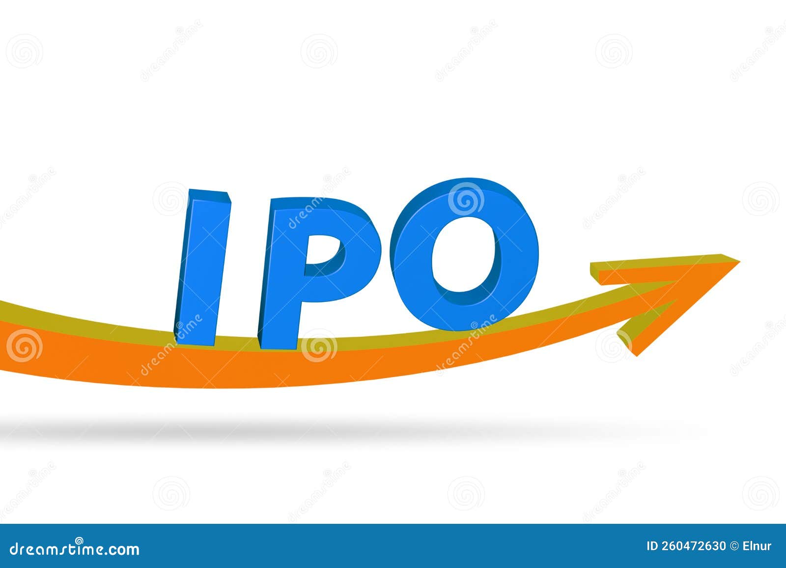 IPO Concept with Growth Chart - 3d Rendering Stock Illustration ...