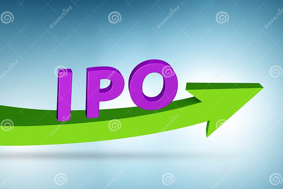 IPO Concept with Growth Chart - 3d Rendering Stock Illustration ...
