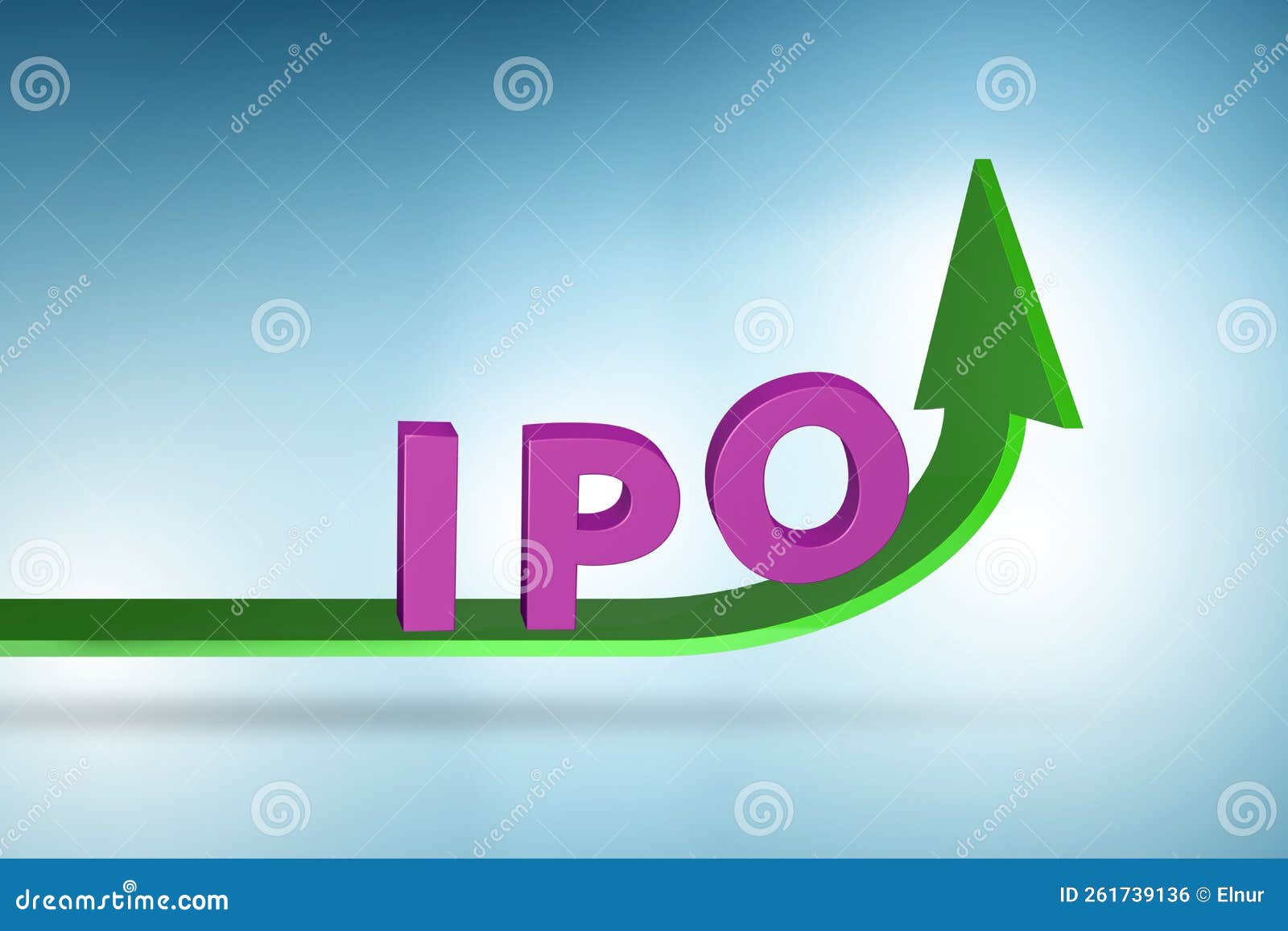 IPO Concept with Growth Chart - 3d Rendering Stock Illustration ...