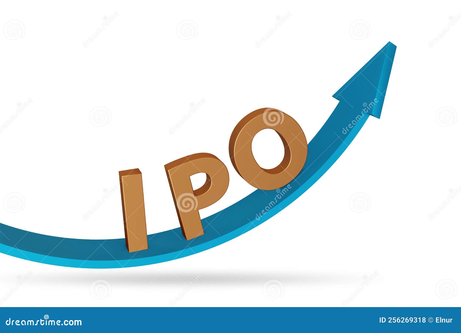 IPO Concept with Growth Chart - 3d Rendering Stock Illustration ...