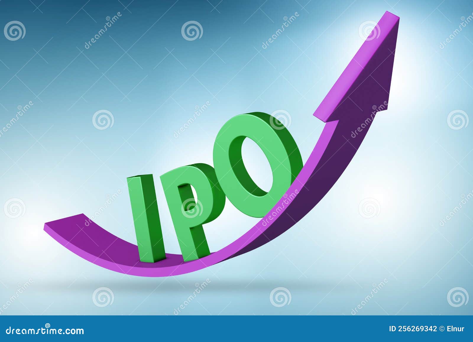 IPO Concept with Growth Chart - 3d Rendering Stock Illustration ...
