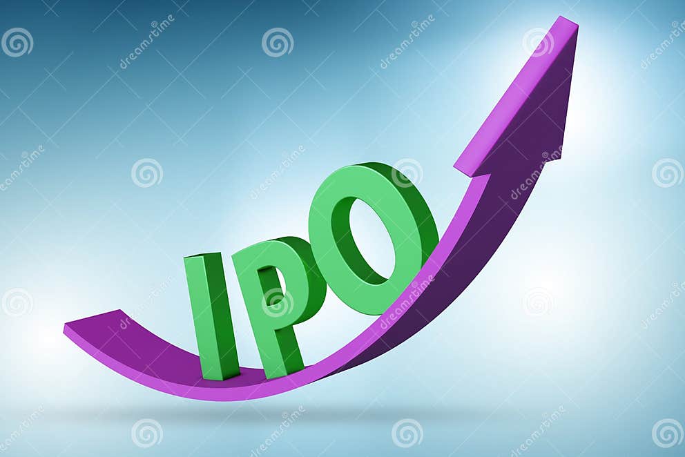 IPO Concept with Growth Chart - 3d Rendering Stock Illustration ...