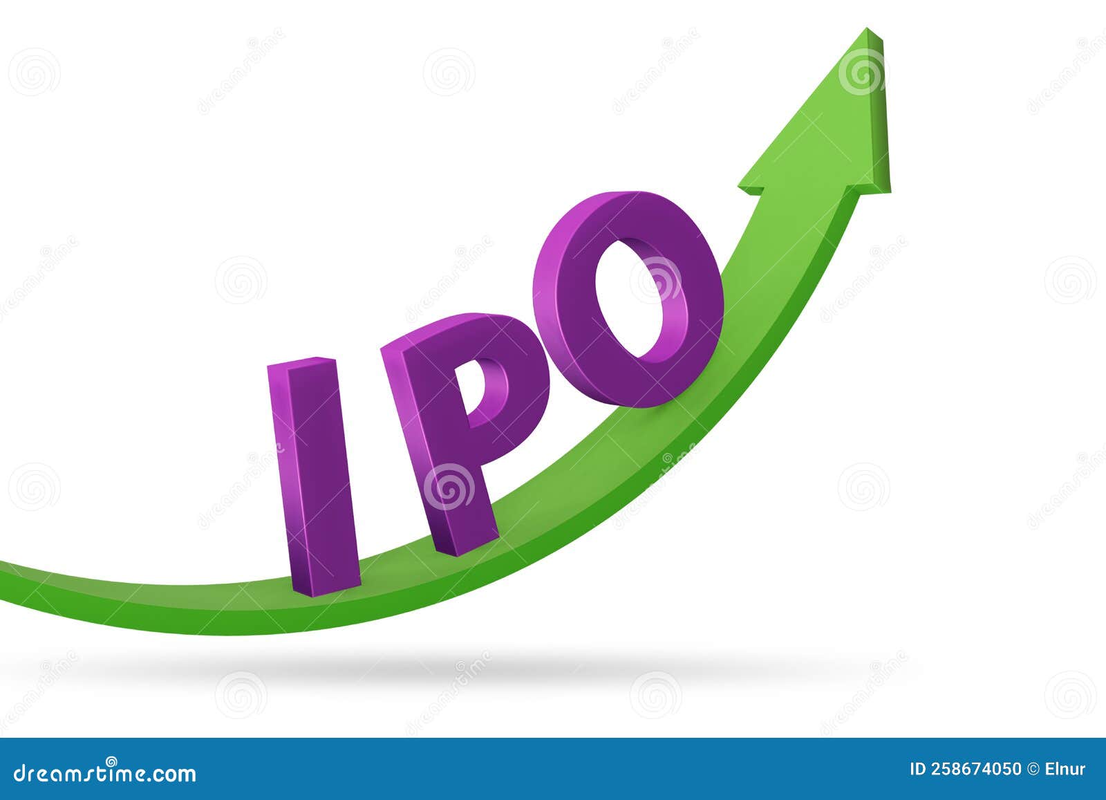 IPO Concept with Growth Chart - 3d Rendering Stock Illustration ...