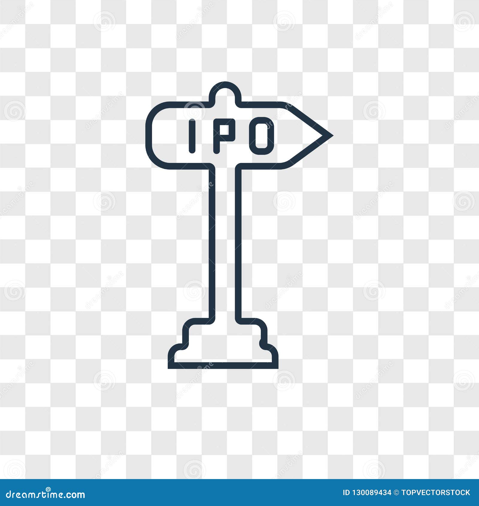 Ipo Concept Vector Linear Icon Isolated on Transparent Background, Ipo ...