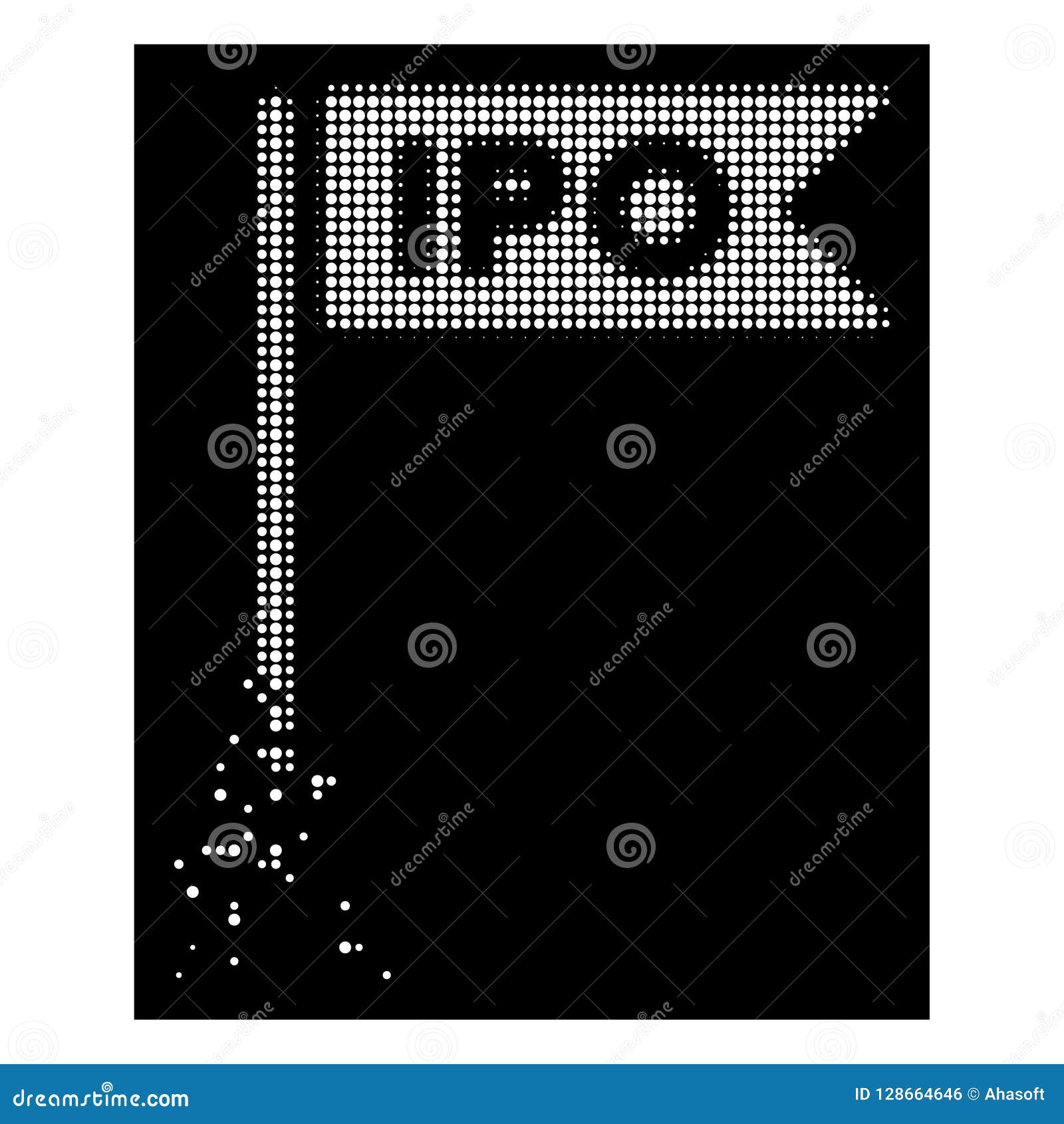 Bright Dissolving Dotted Halftone IPO Flag Icon Stock Vector ...