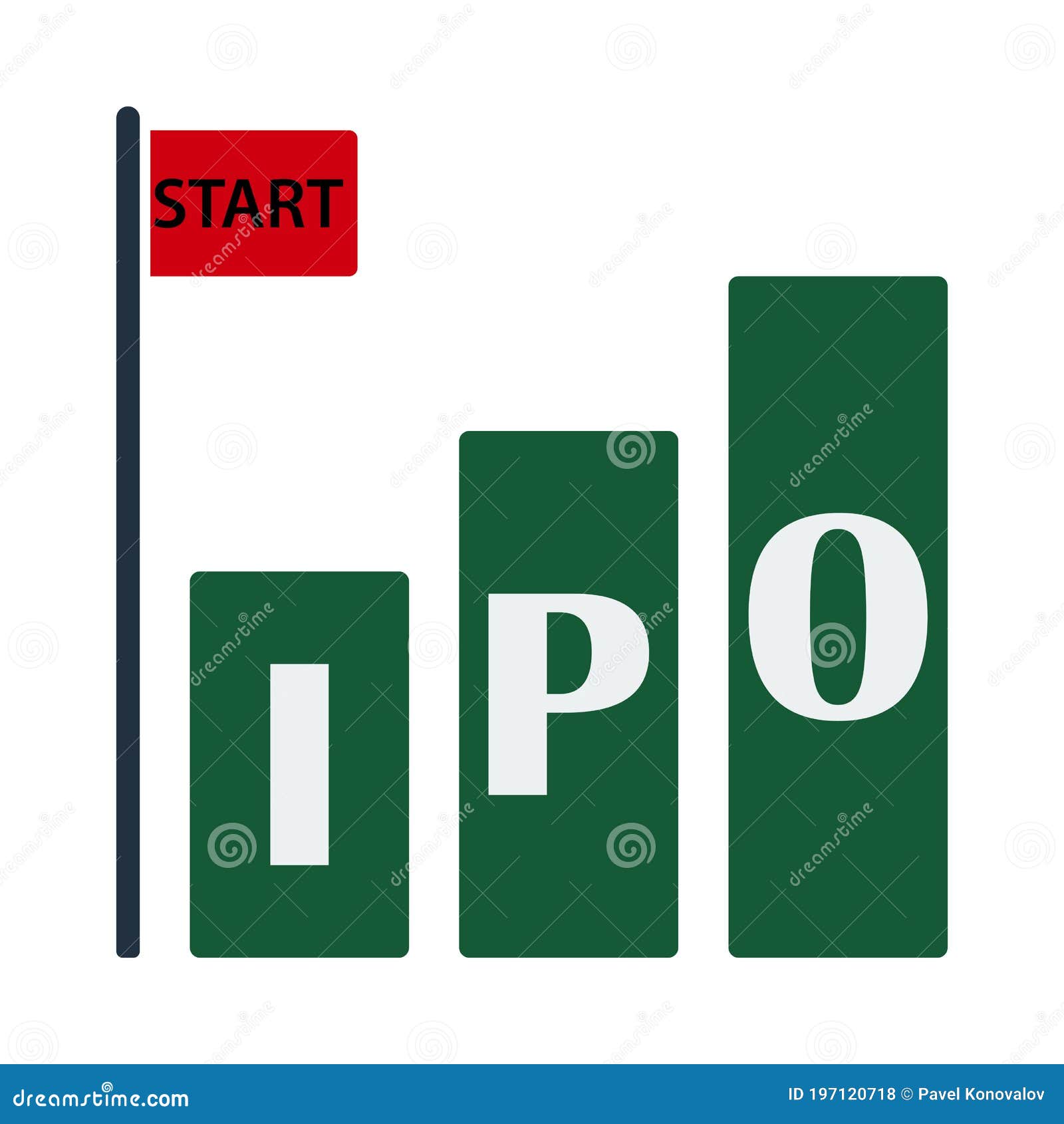 Ipo Icon stock vector. Illustration of public, flag - 197120718