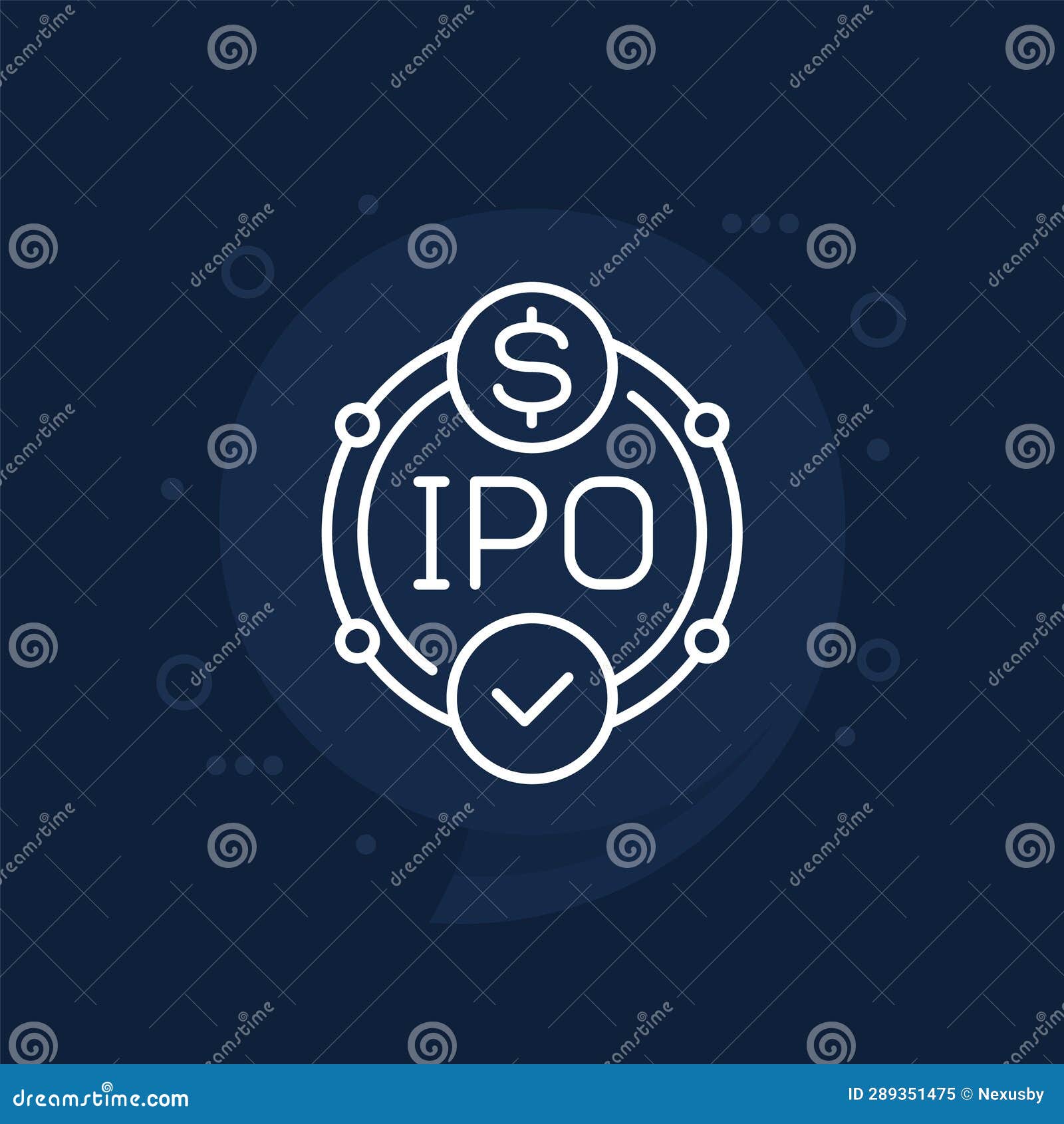IPO Icon, Initial Public Offering Line Vector Stock Illustration ...