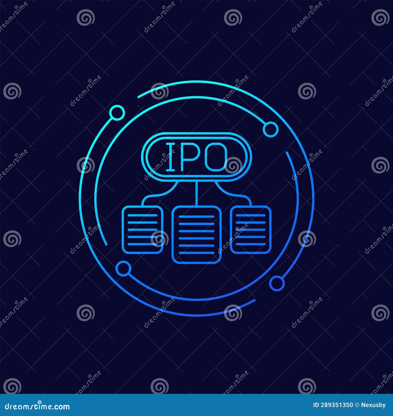 IPO Icon, Initial Public Offering, Linear Design Stock Vector ...