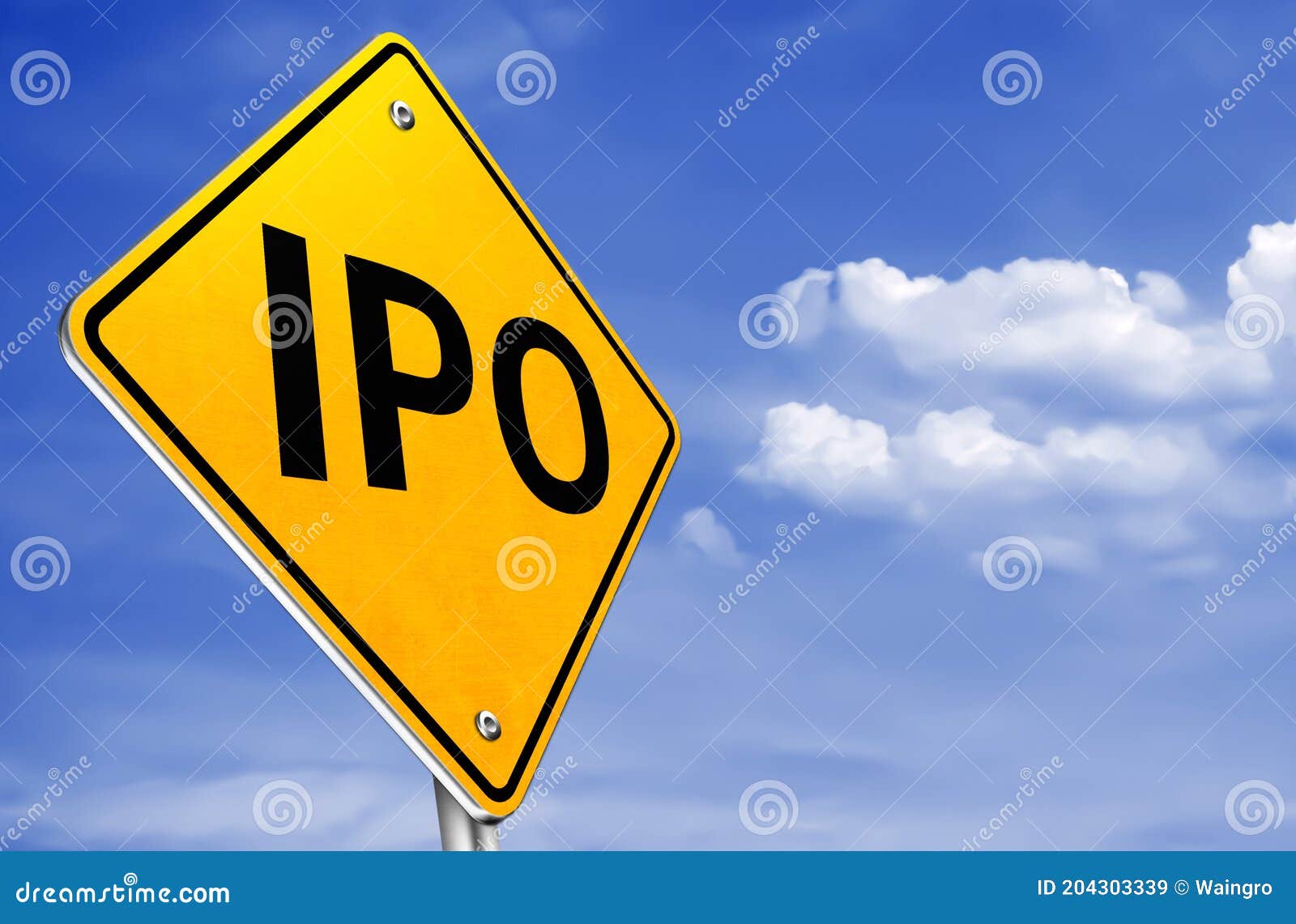 IPO Initial Public Offering 3D Road Sign Illustration Stock ...