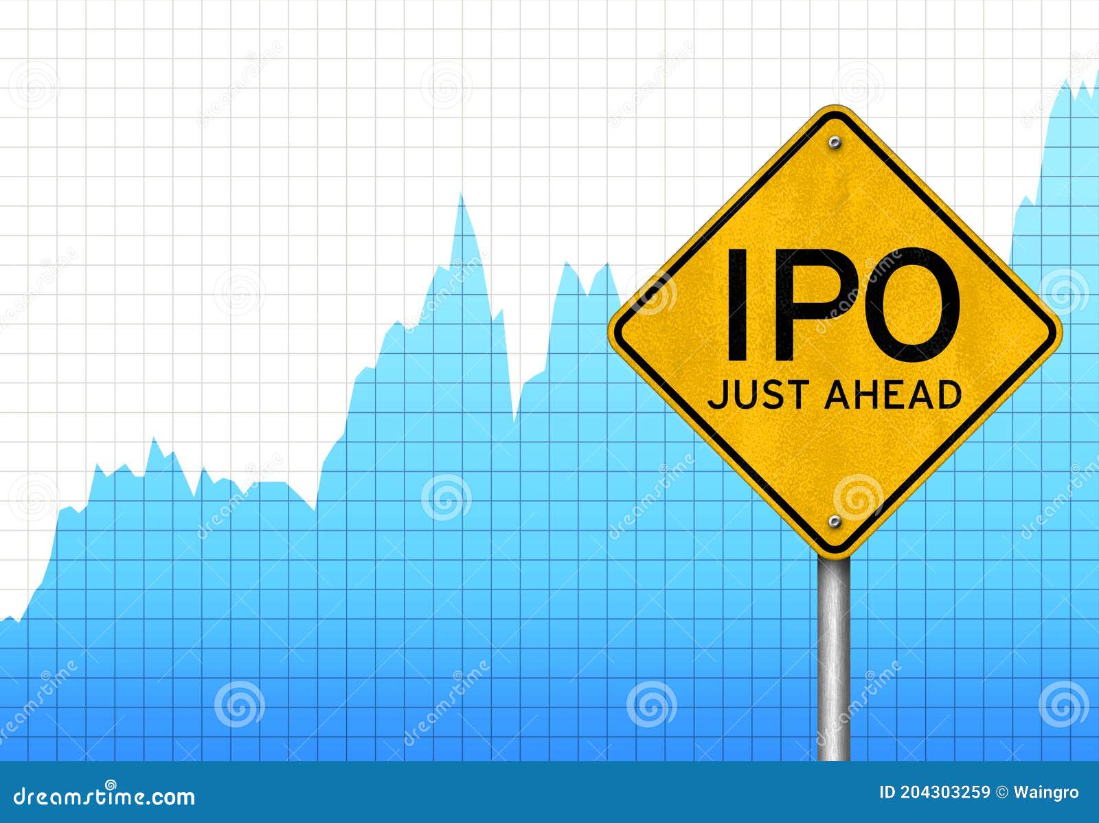 IPO just ahead stock illustration. Illustration of concept - 204303259