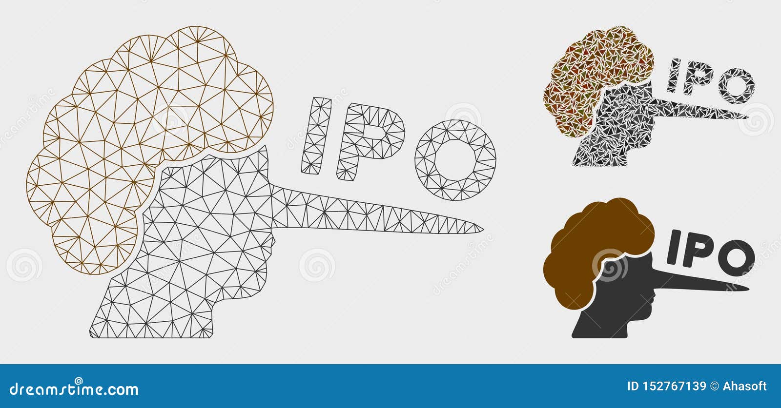 IPO Lier Vector Mesh 2D Model and Triangle Mosaic Icon Stock Vector ...