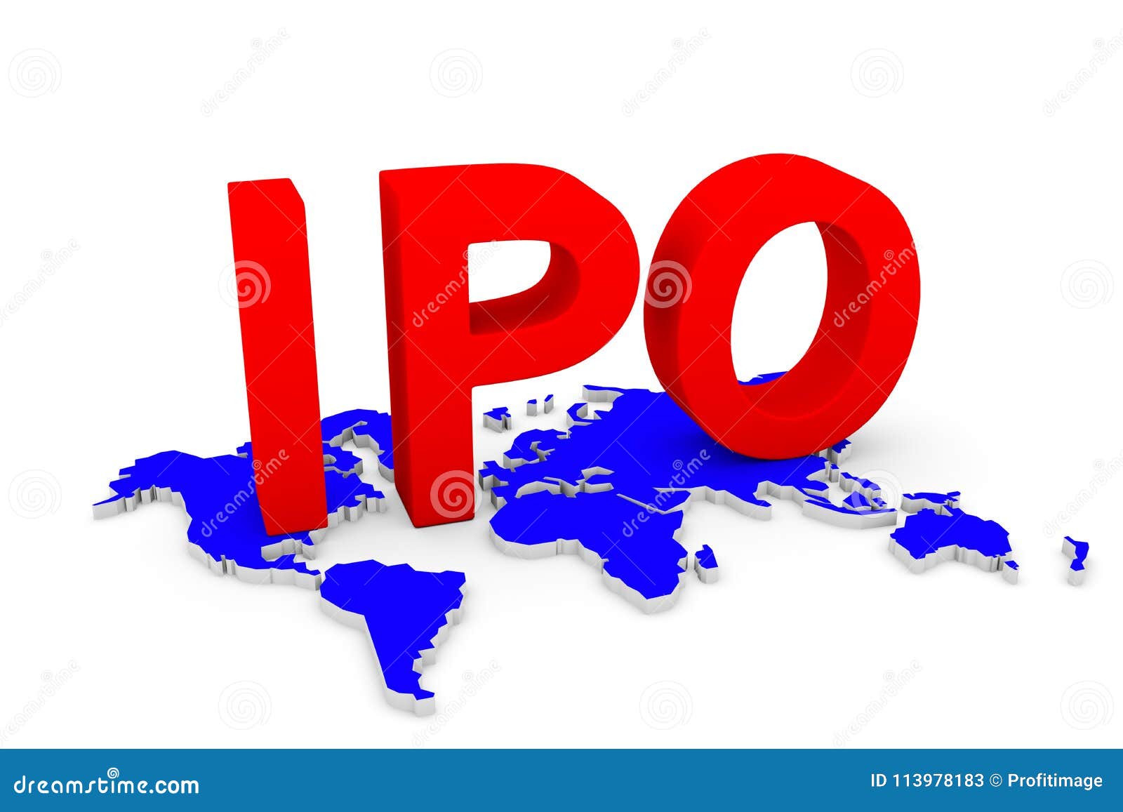 IPO World Map Concept White Background Stock Illustration ...