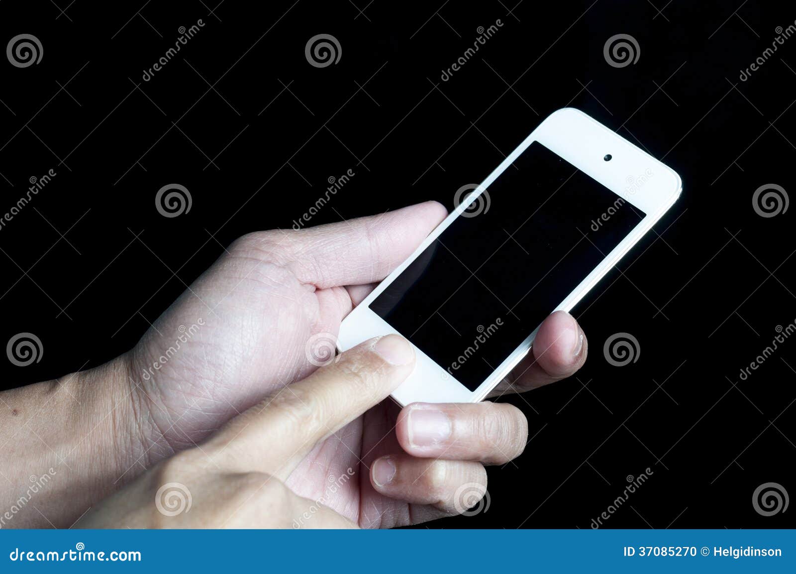 Ipod on Hand with Finger Pointing Stock Photo - Image of hand ...