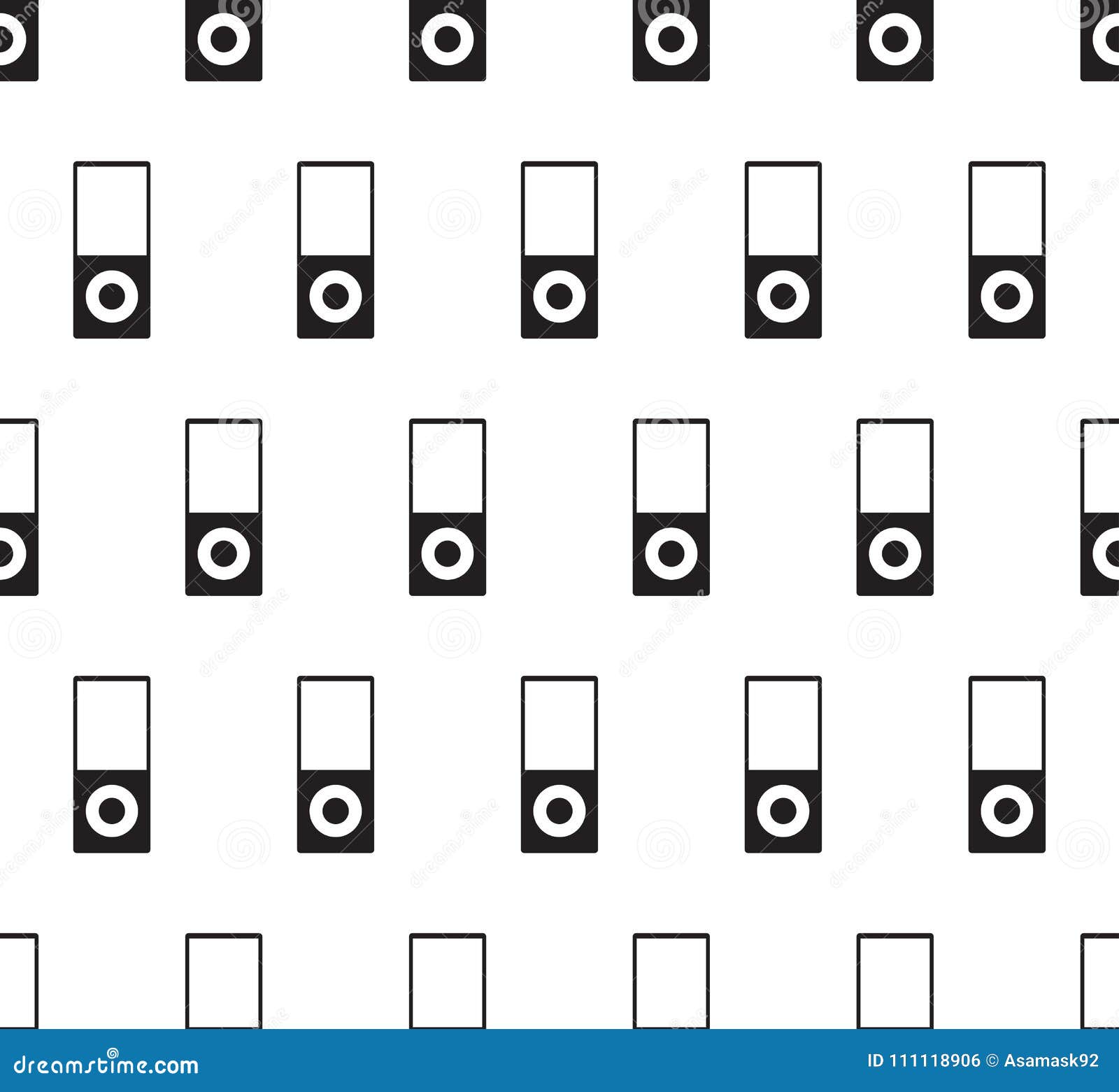 Ipod Icon Vector Illustration. Music Player Flat Sign. Seamless on ...