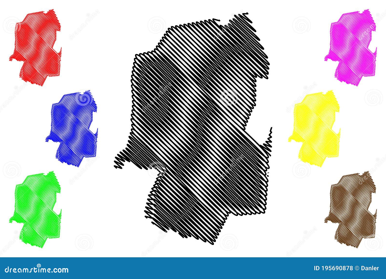 Ipoh City Malaysia, Perak State Map Vector Illustration, Scribble ...