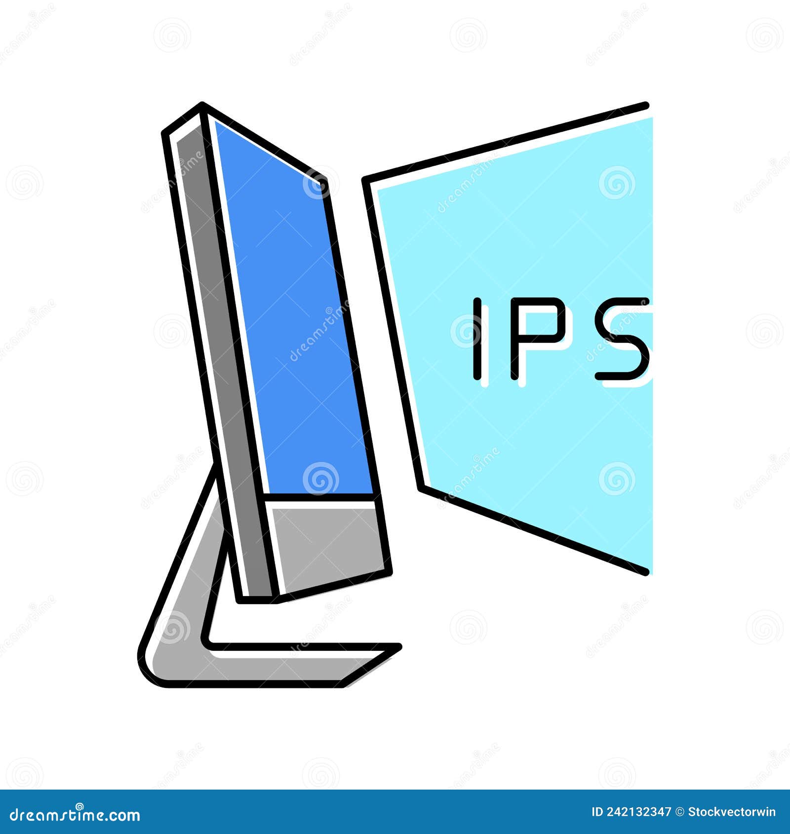 Ips Computer Display Color Icon Vector Illustration Stock Vector ...