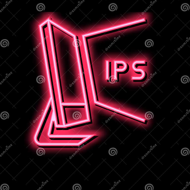 Ips Computer Display Neon Glow Icon Illustration Stock Vector ...